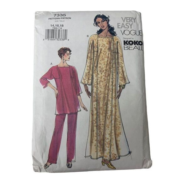 Vogue | Other | Vintagey2k Vogue 7335 Pattern Misses 824 Caftan Tunic ...